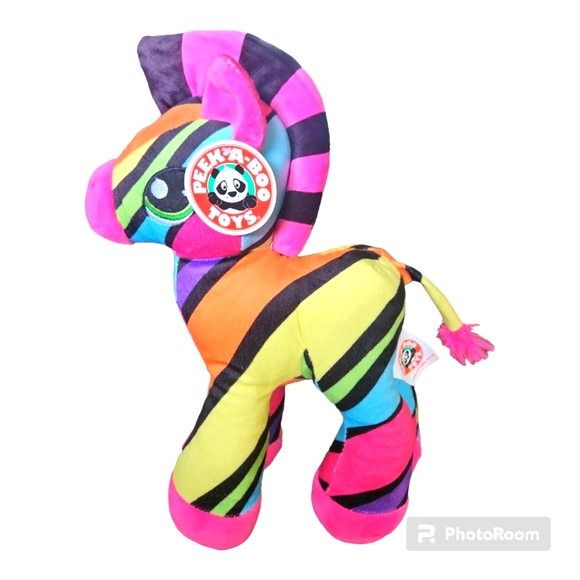 peek-a-boo | Toys | Peak A Boo Toys Colorful Rainbow Stripe Pony Horse ...